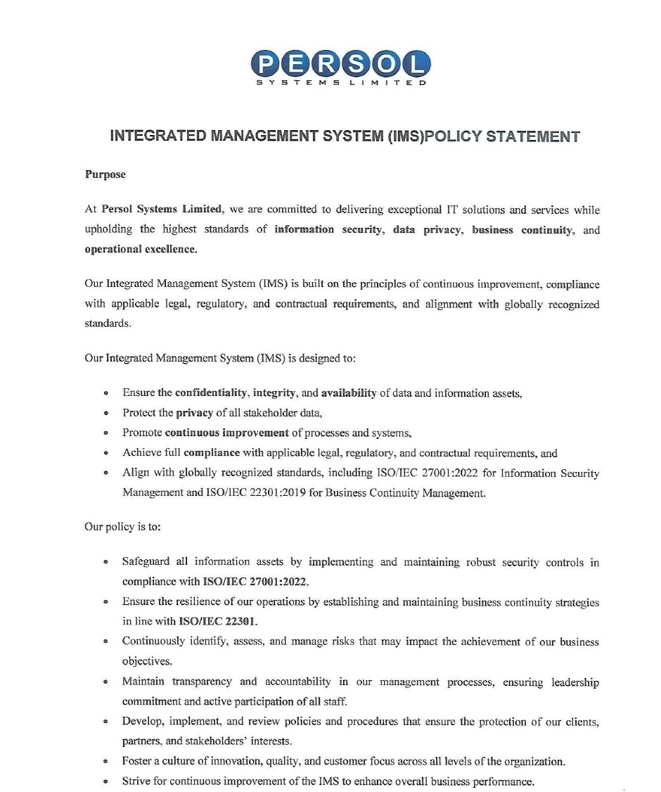 Support - Persol Systems Limited